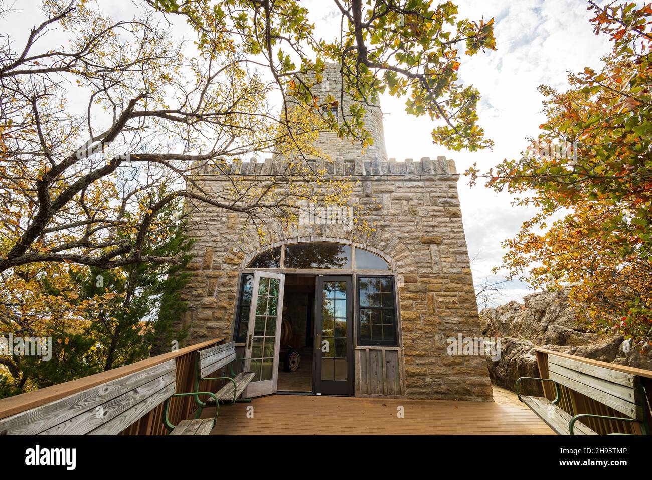 Exterior view of the Tucker Tower of Lake Murray State Park at Oklahoma ...