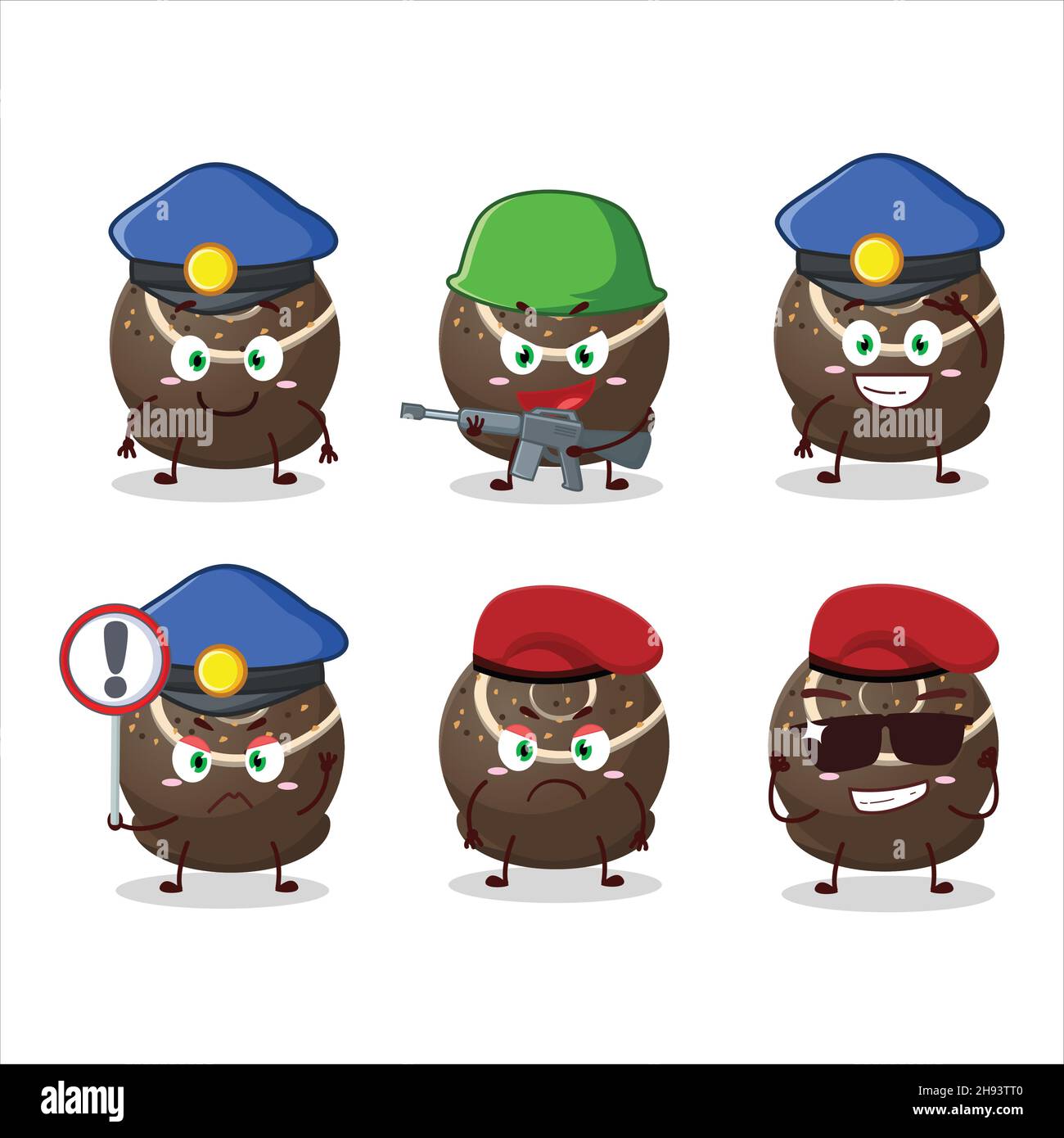 A dedicated Police officer of truffle chocolate candy mascot design ...