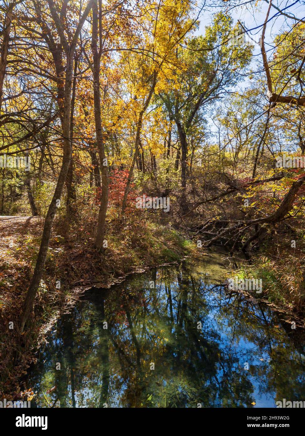 Fall color of the nature trail in Chickasaw National Recreation Area at ...