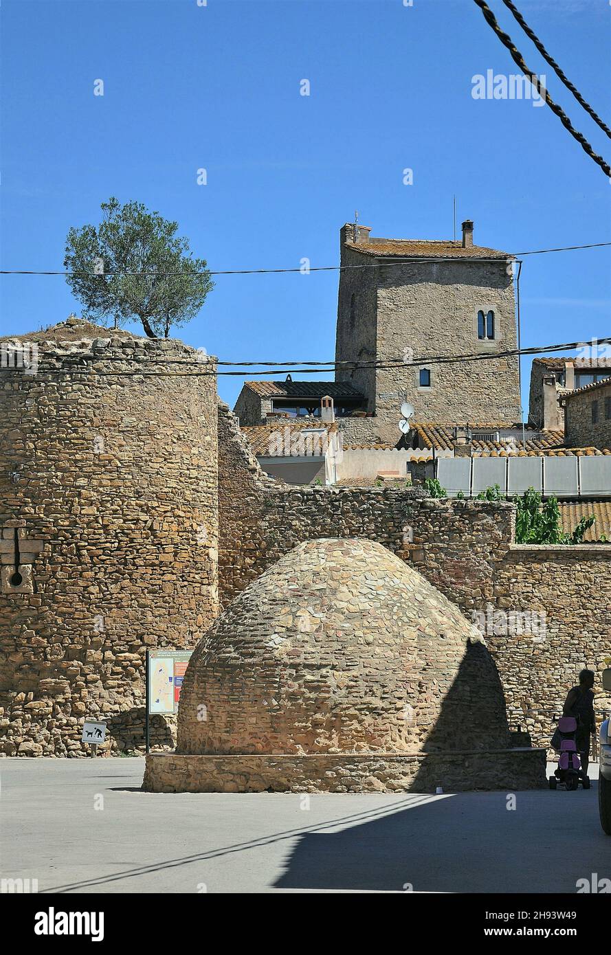 Historic center of Palau-Sator in the Baix Empordà region, Gerona ...