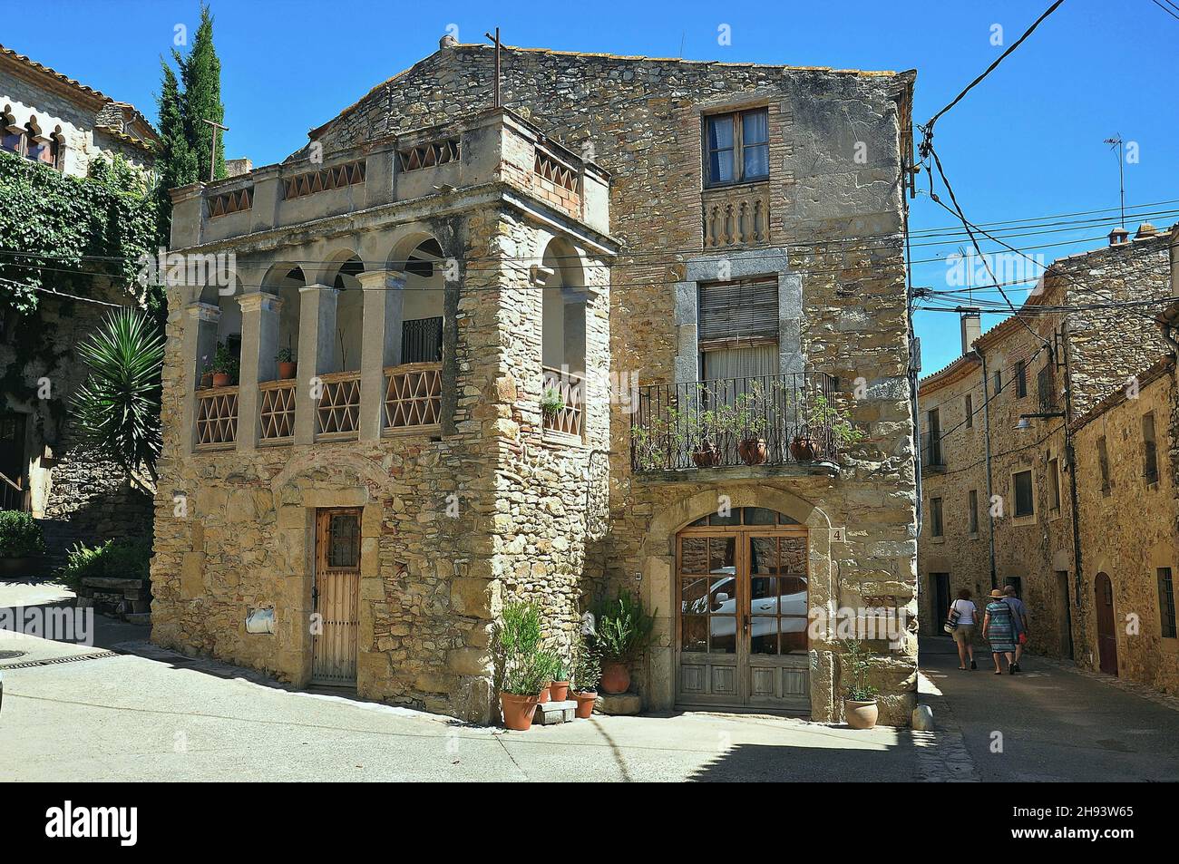 Historic center of Palau-Sator in the Baix Empordà region, Gerona ...