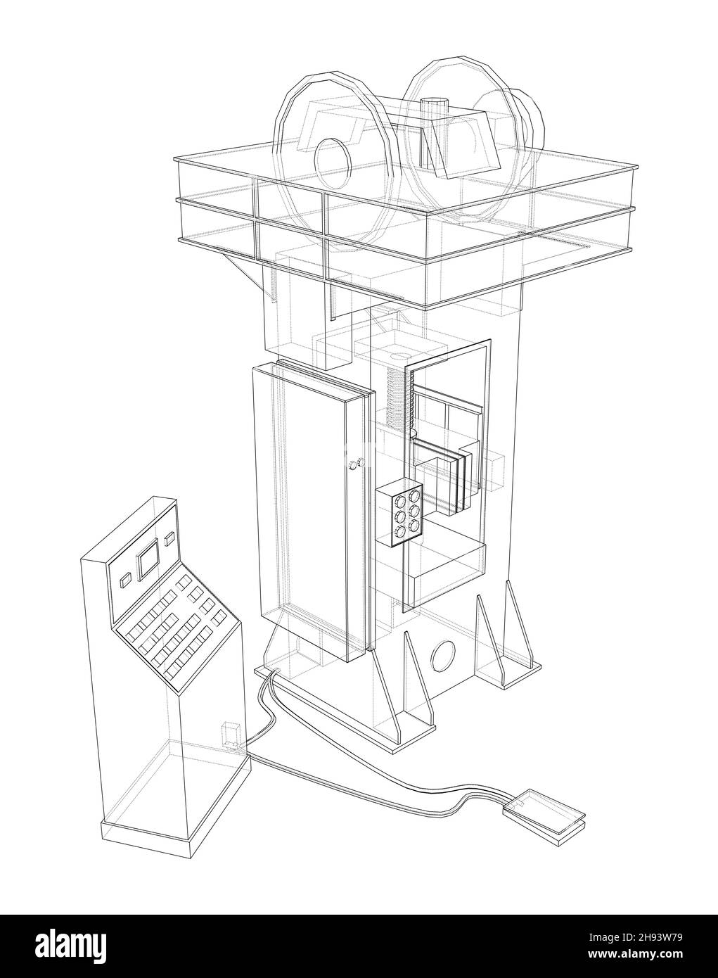 Friction screw press concept outline Stock Photo - Alamy