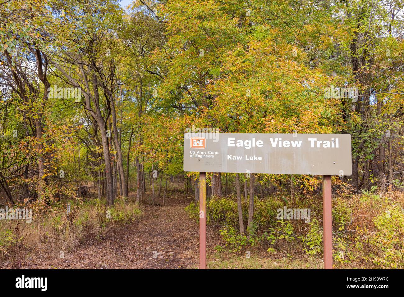Oklahoma, NOV 5, 2021 - Entrance sign of the Eagle view Trail Stock ...