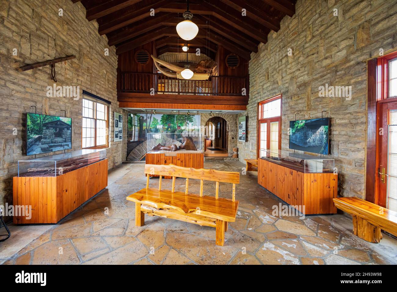 Oklahoma, NOV 11, 2021 - Interior view of the Tucker Tower of Lake ...