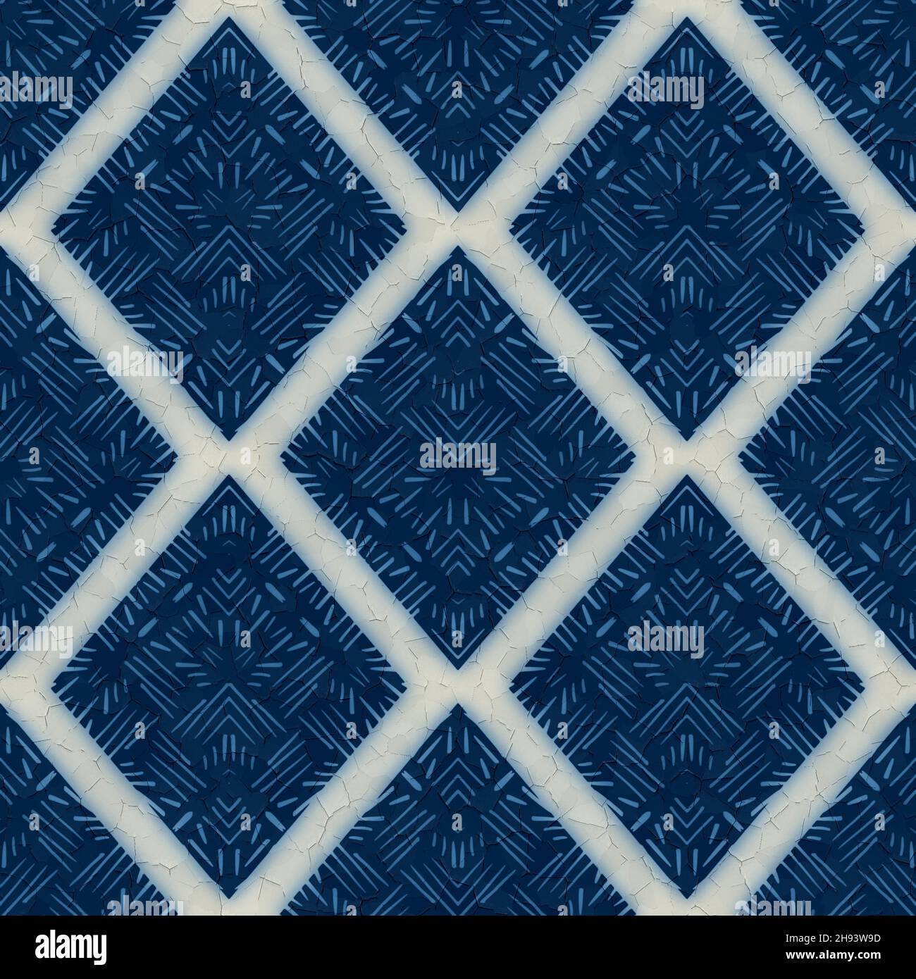 Seamless blue and white ceramic tile ornate damask pattern for surface ...