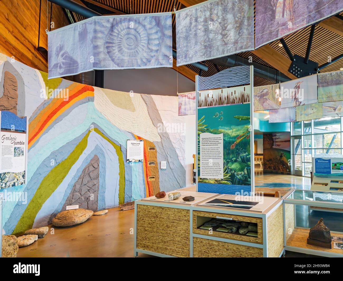 Oklahoma, NOV 11, 2021 - Interior view of the Tucker Tower Nature ...