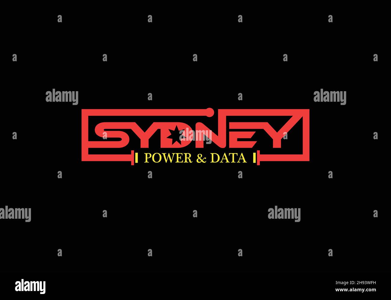 SYDNEY POWER AND DATA Word Mark Logo Design Vector Template sydney ...