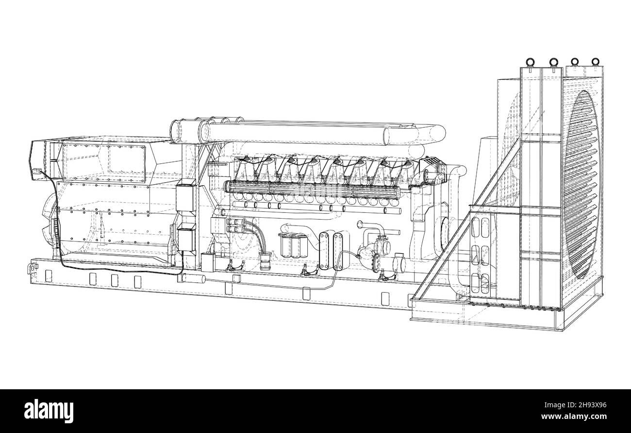 Large industrial diesel generator Stock Photo - Alamy
