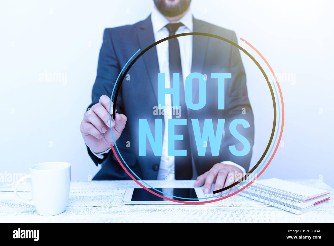 Sign displaying Hot News. Business approach subject that experiences ...