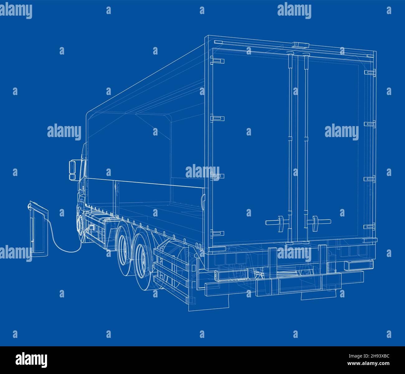 Electric truck and charging station Stock Photo - Alamy