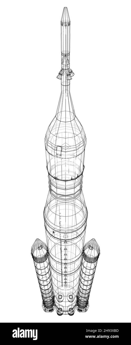 Space rocket concept outline Stock Photo - Alamy