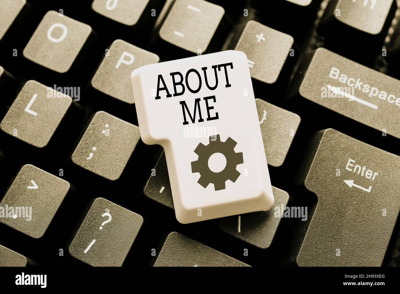 Writing displaying text About Me. Business overview telling someone ...