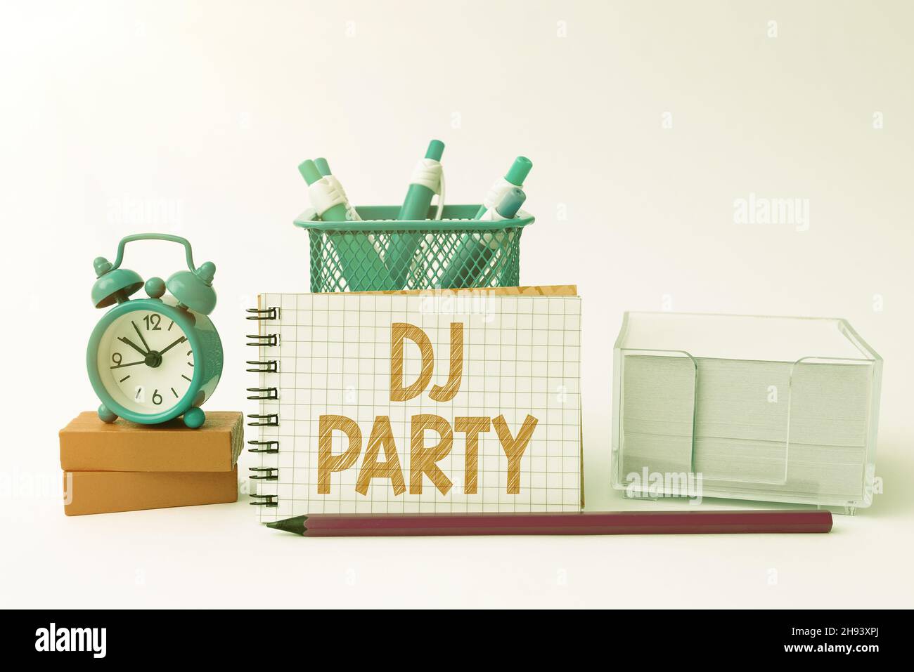 Hand writing sign Dj Party. Concept meaning person who introduces and ...