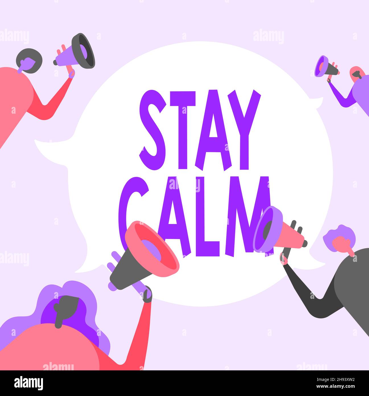 Text showing inspiration Stay Calm. Conceptual photo Maintain in a ...