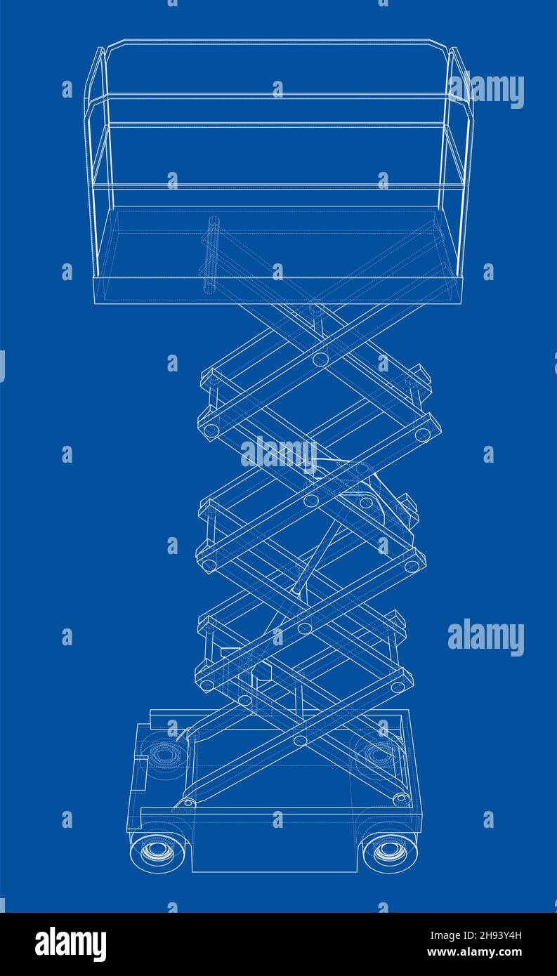 Scissor lift concept outline Stock Photo - Alamy