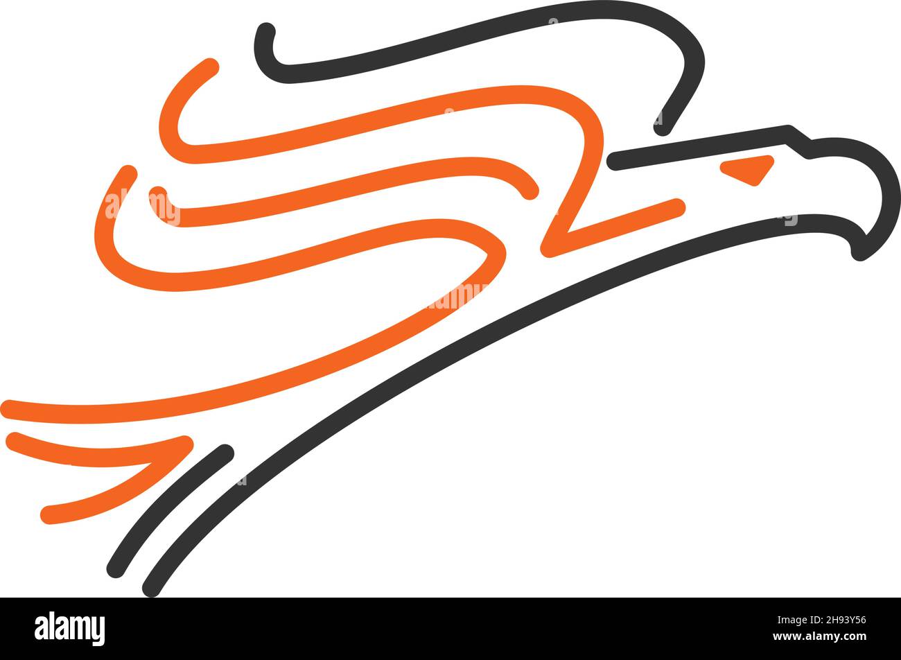 Flying eagle Line Icon Illustration template Stock Vector Image & Art ...