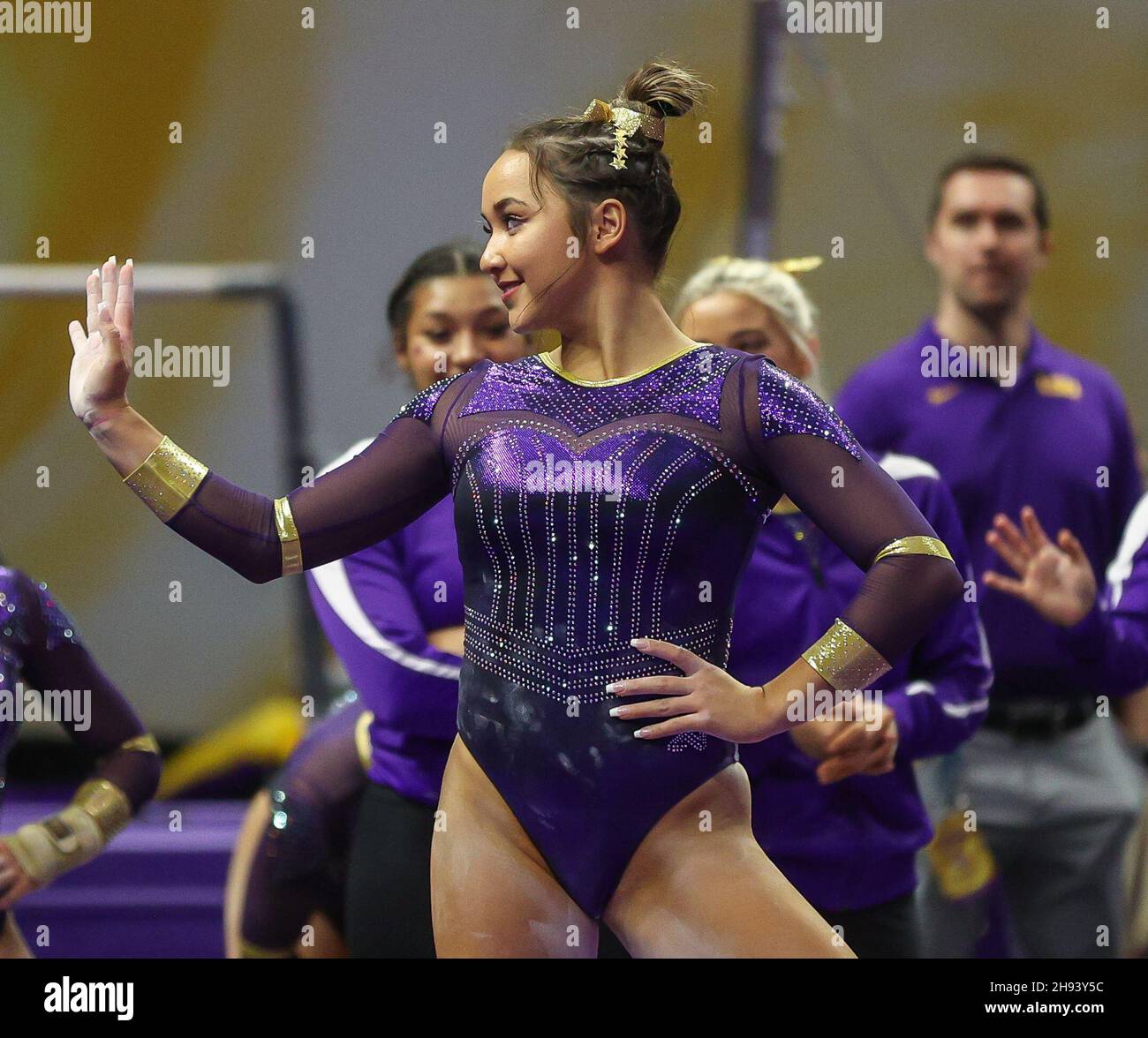 Baton Rouge, LA, USA. 3rd Dec, 2021. LSU women's gymnast Aleah Finnegan ...