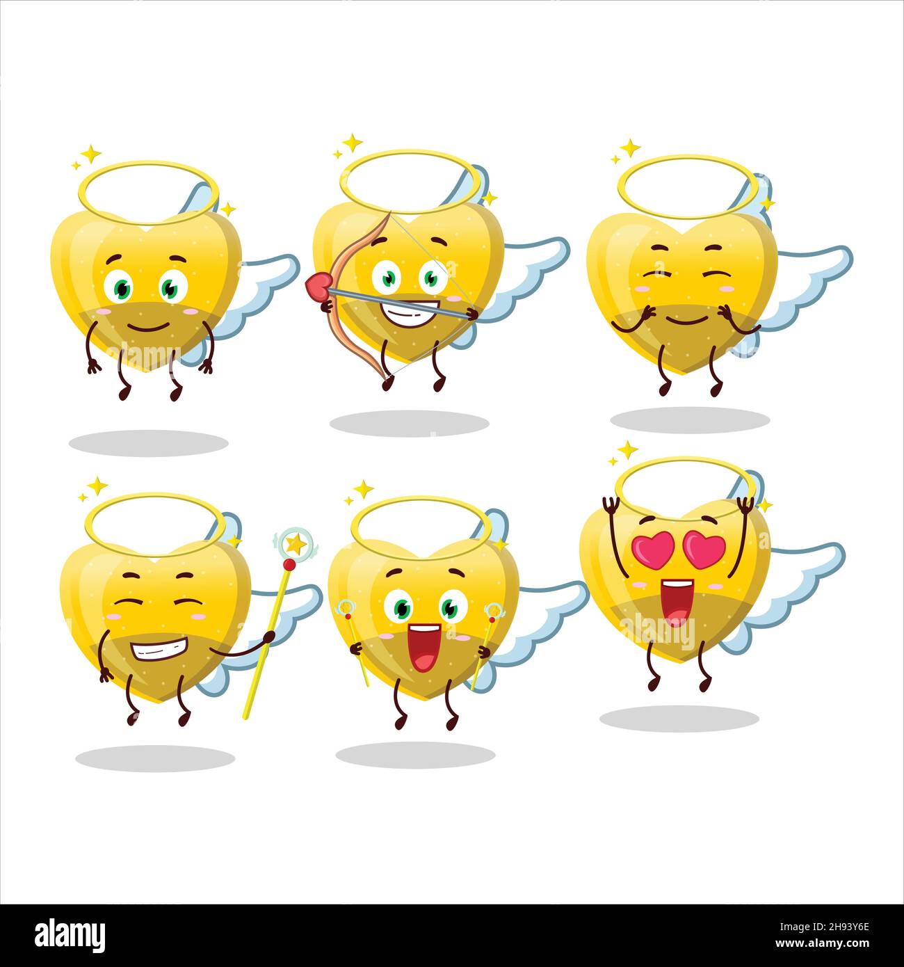 Yellow Love Gummy Candy Cartoon Designs As A Cute Angel Character