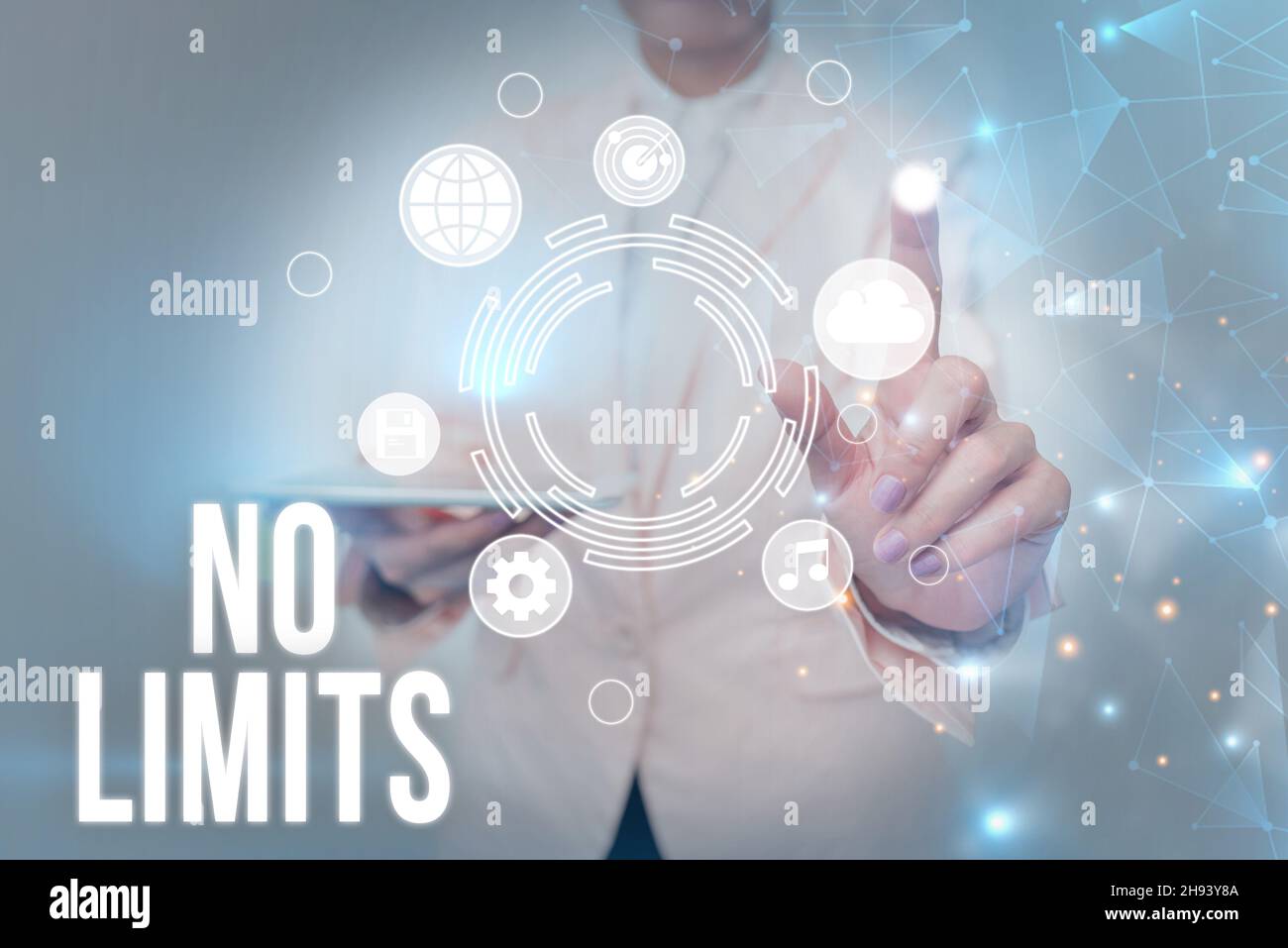 Writing displaying text No Limits. Internet Concept to do whatever you ...