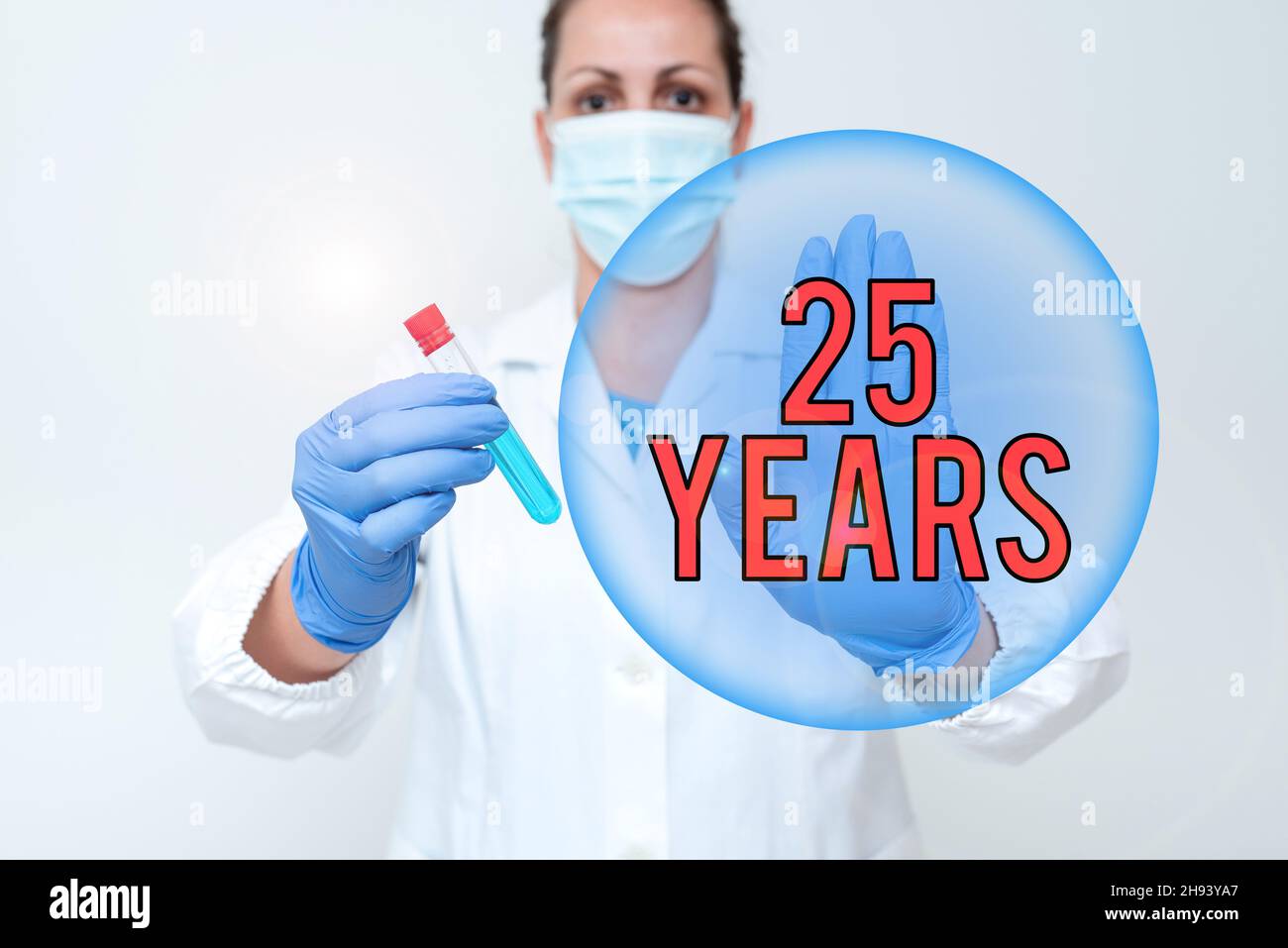 Text caption presenting 25 Years. Concept meaning Remembering or ...