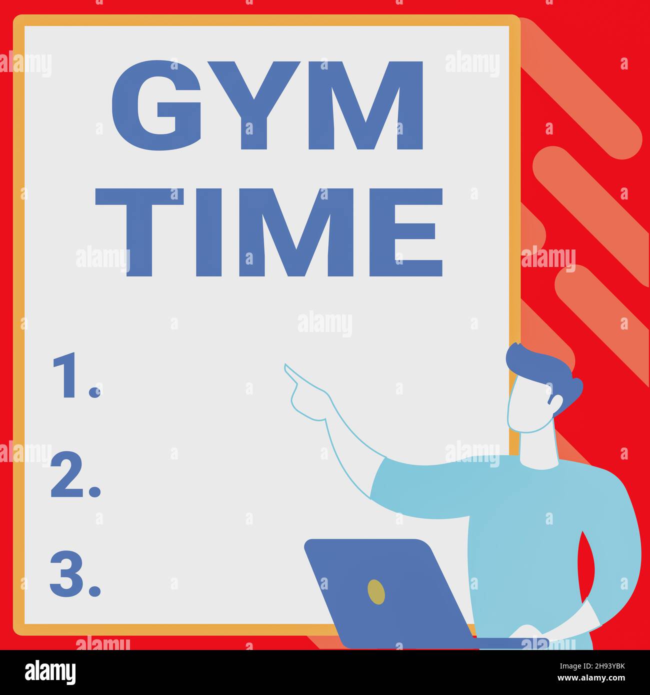 Hand writing sign Gym Time. Conceptual photo a motivation to start ...