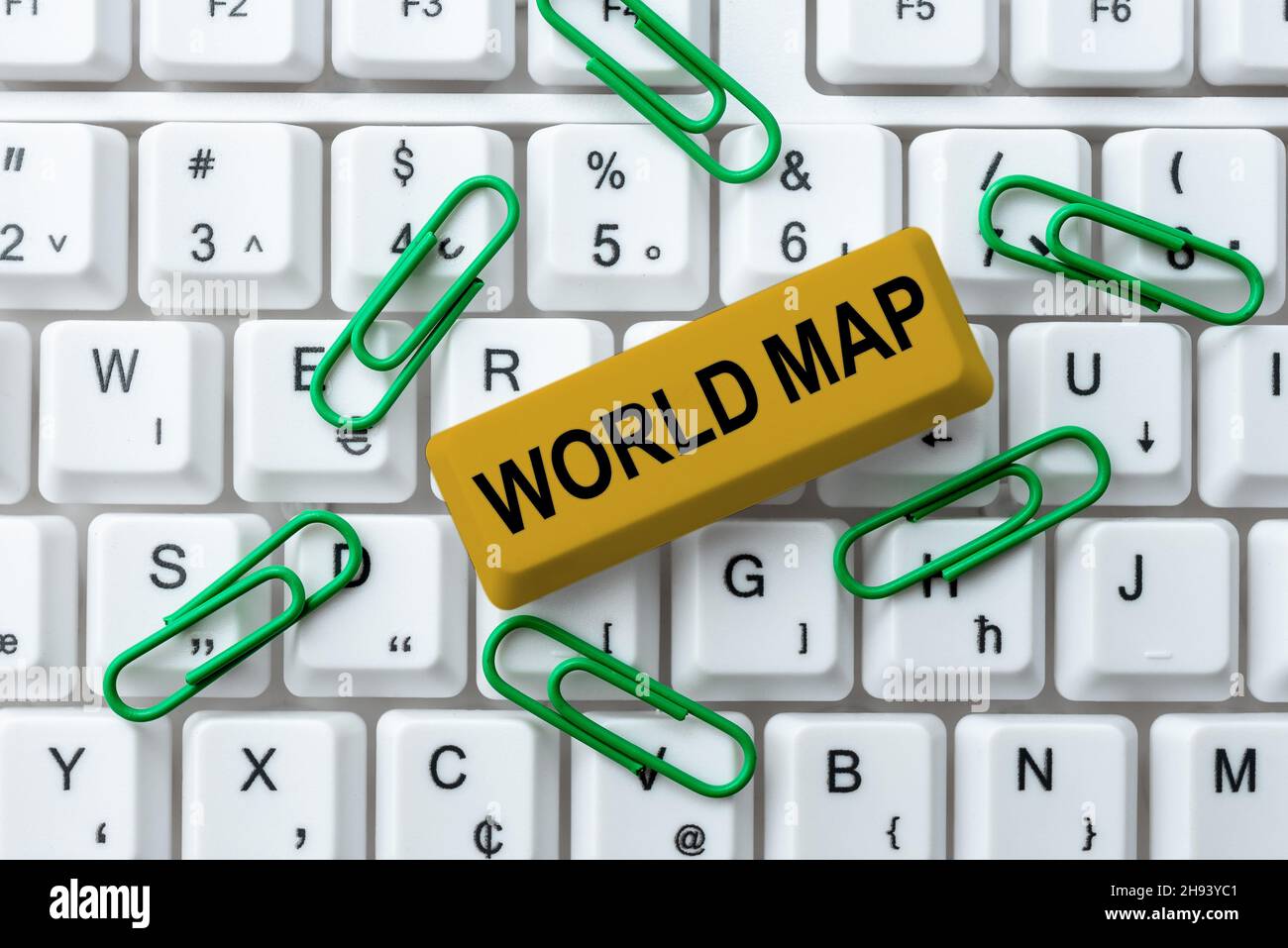 Handwriting text World Map. Conceptual photo a diagrammatic ...