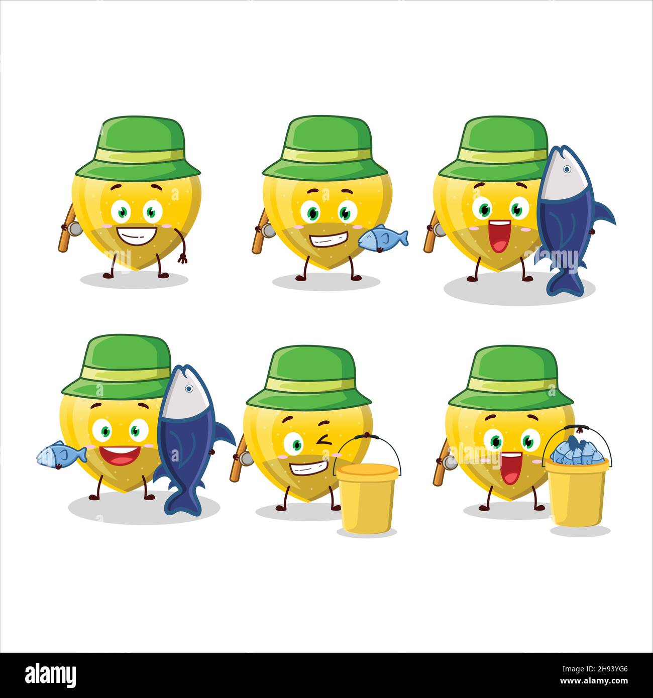A fisherman yellow love gummy candy cartoon picture catch a big fish ...