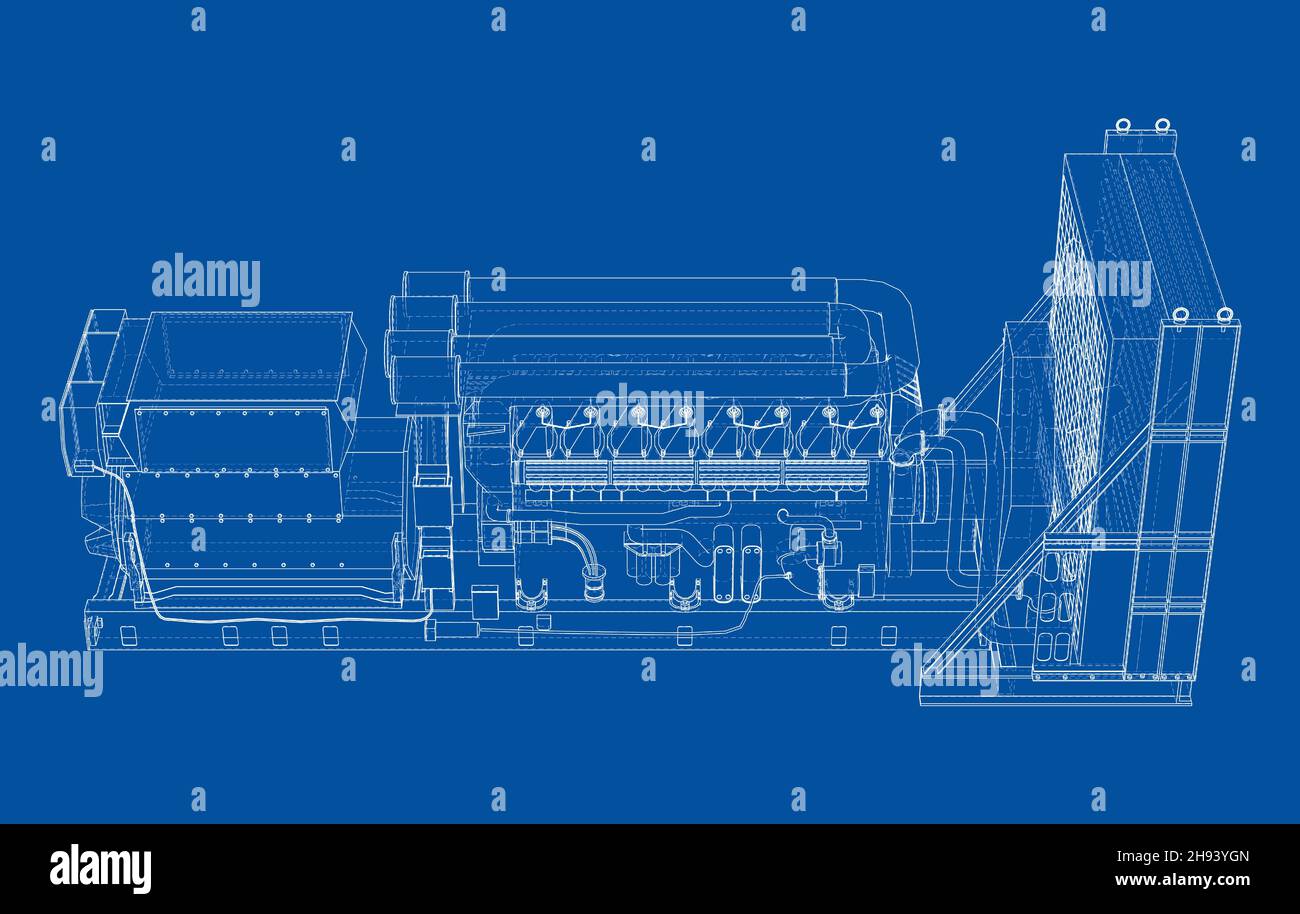 Large industrial diesel generator Stock Photo - Alamy