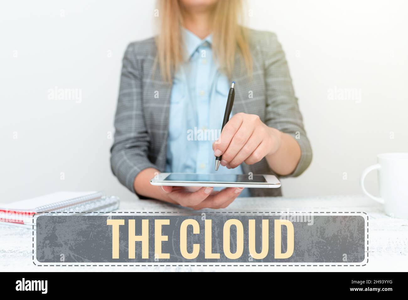 Conceptual caption The Cloud. Business showcase Programs used in Storing Accessing data over the ...
