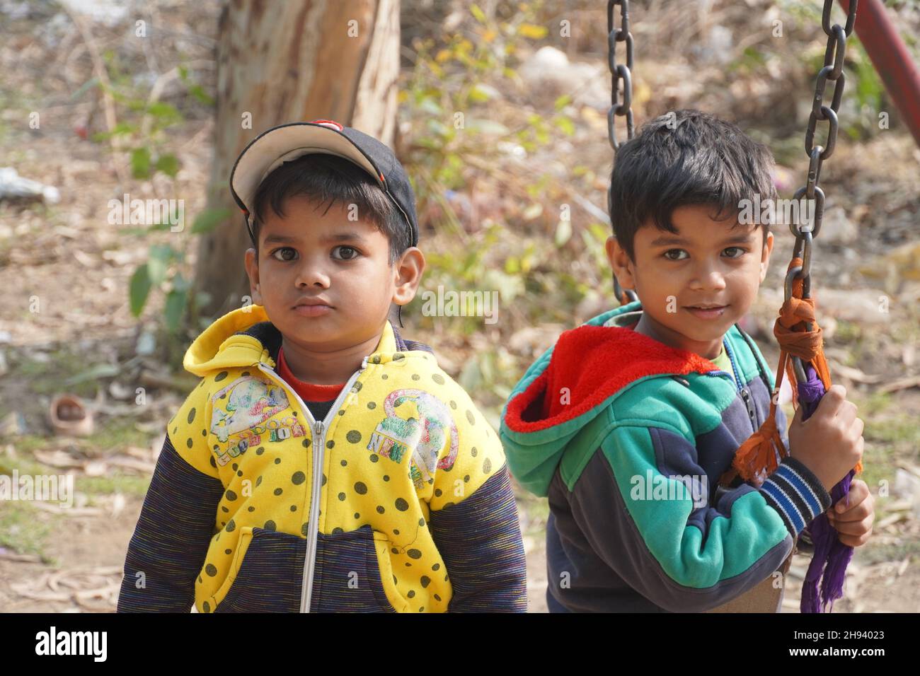 poor indian kids smiling images Stock Photo - Alamy