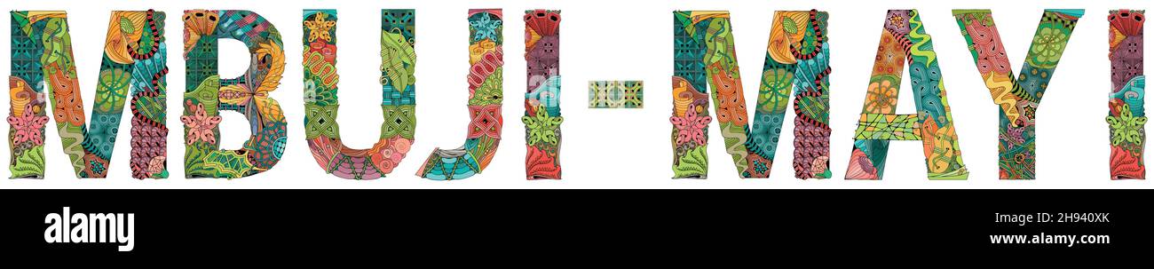 Hand-painted art design. Illustration Mbuji-Mayi city for t-shirt ...