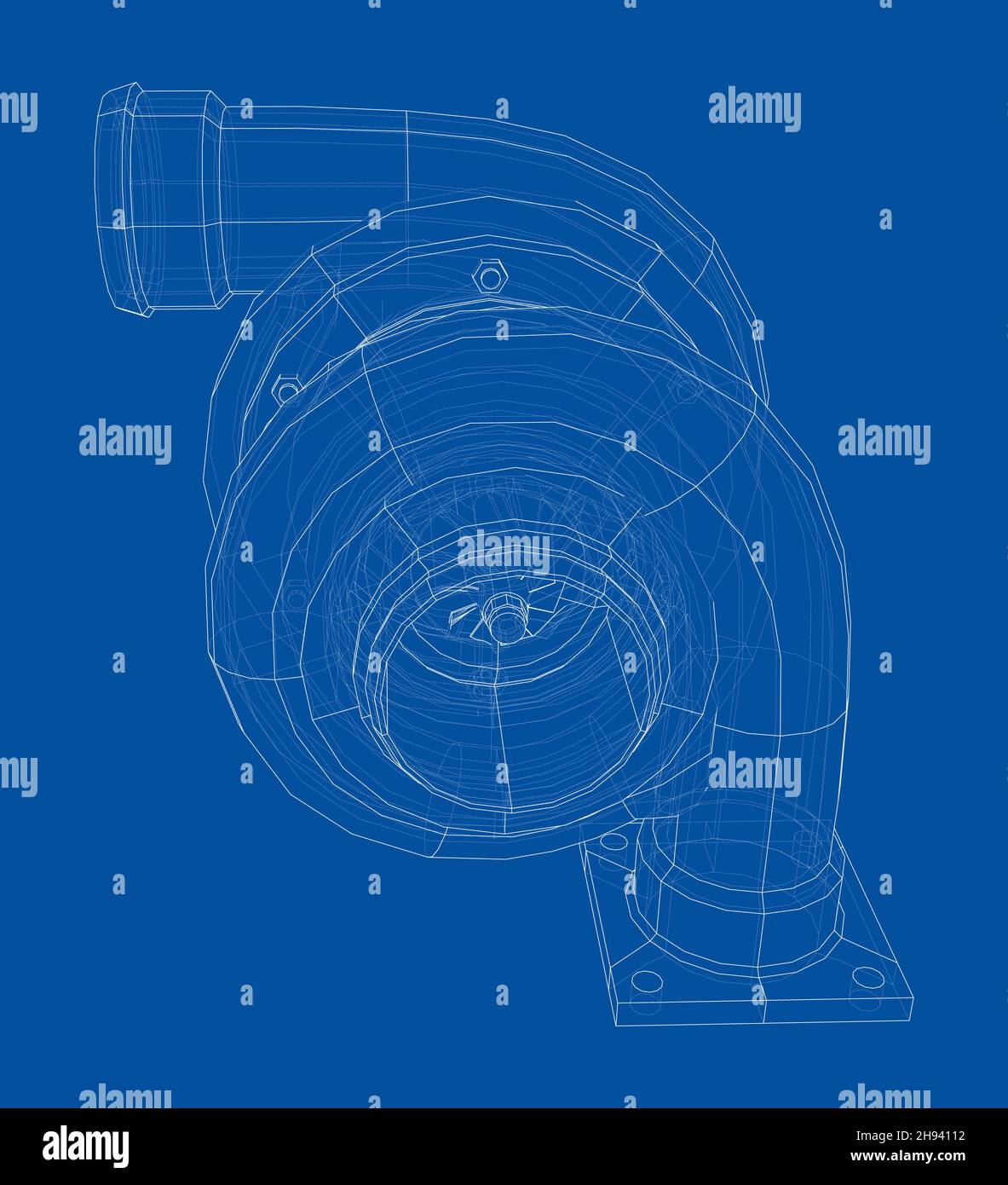 Automobile turbocharger concept outline Stock Photo - Alamy