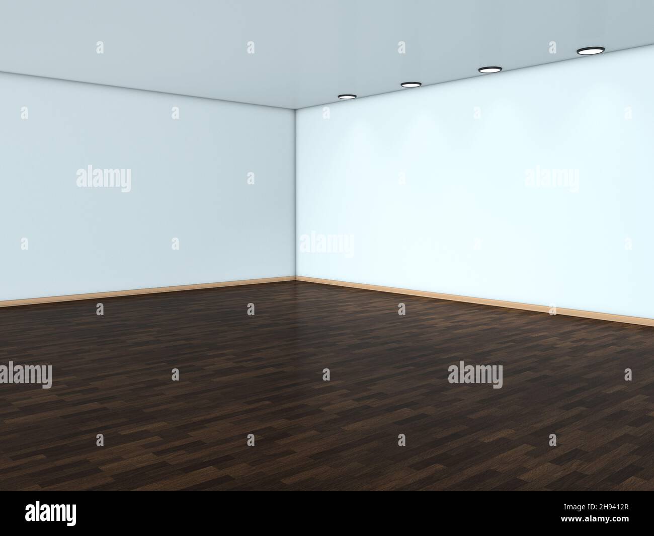 Empty room in a house. 3d illustration Stock Photo - Alamy