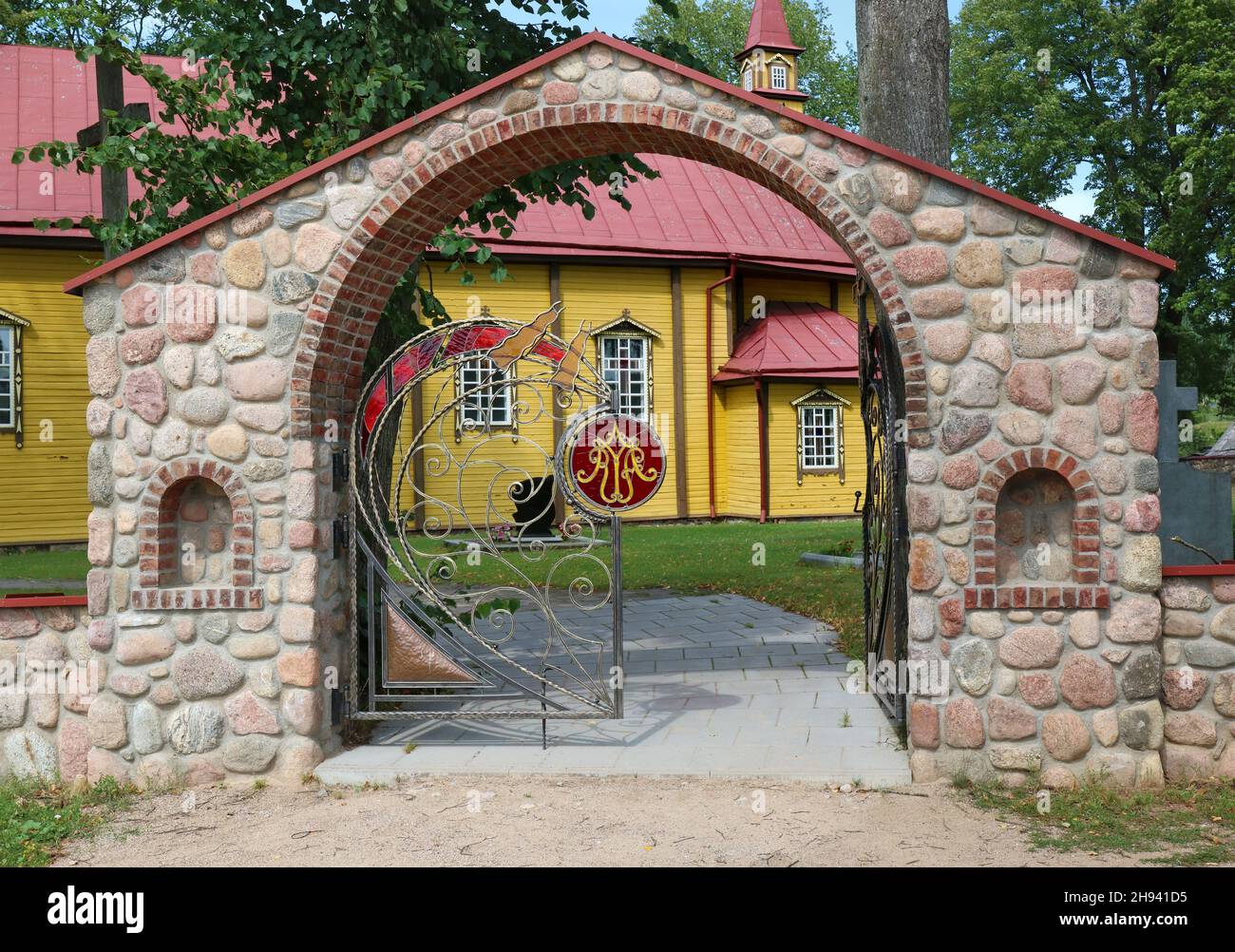 SILENAI, LITHUANIA - AUGUST 01, 2021: Gates of the Blessed Virgin Mary ...