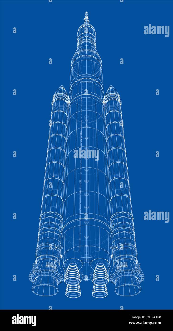 Space rocket concept outline Stock Photo - Alamy