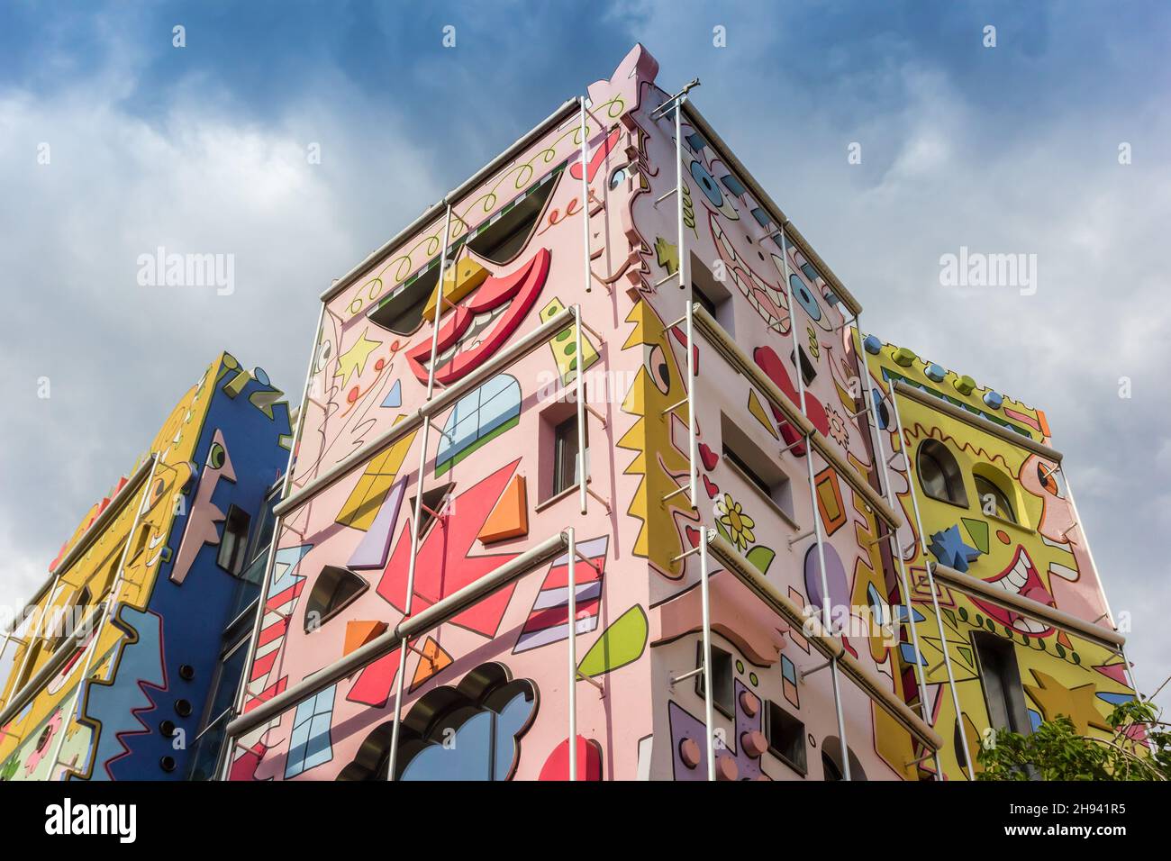 Top of the colorful Happy Rizzi house in Braunschweig, Germany Stock ...