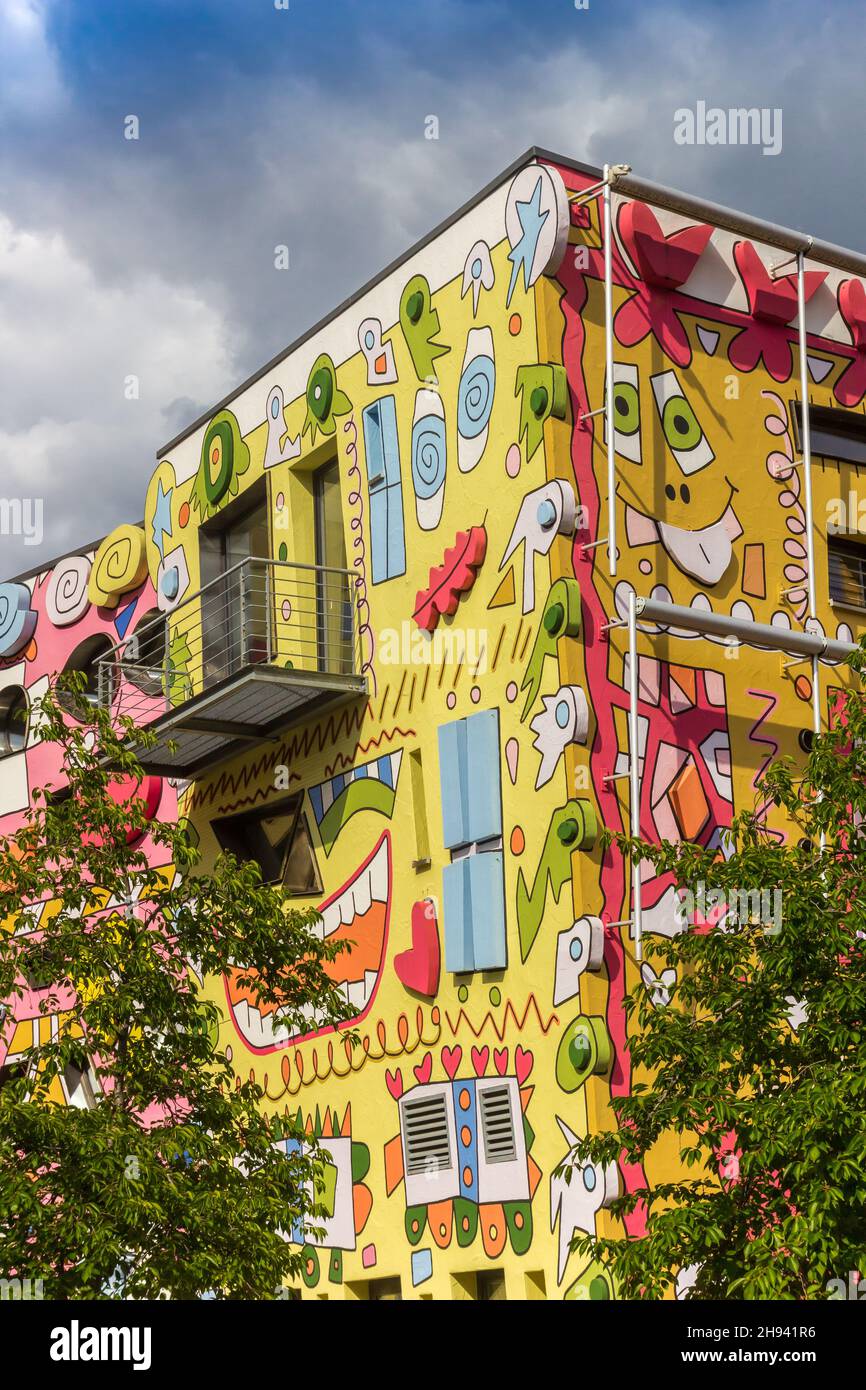 Facade of the colorful Happy Rizzi house in Braunschweig, Germany Stock ...