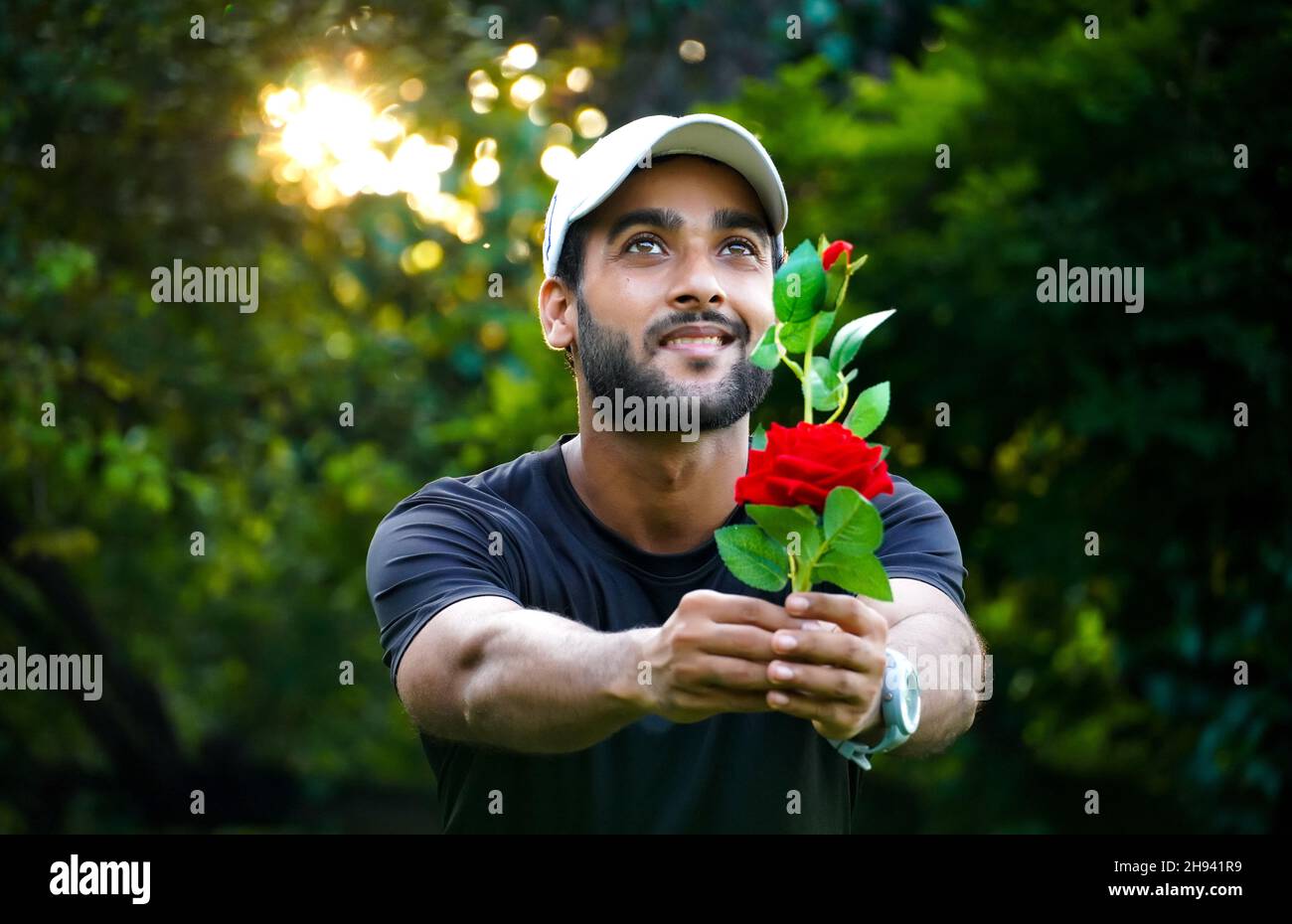 A Man Giving Roses To A Girl
