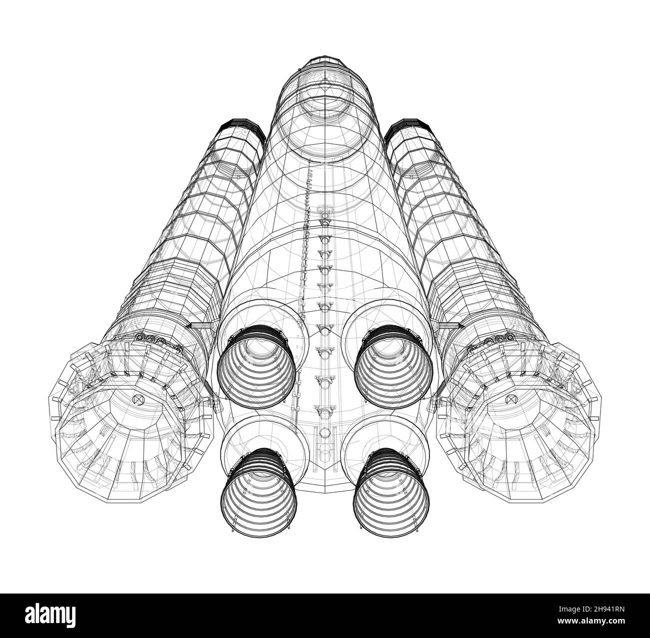 Space rocket concept outline Stock Photo - Alamy