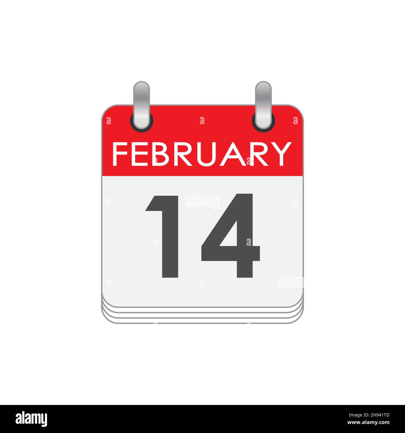 Calendar leaf february 14 date Stock Vector Images - Alamy