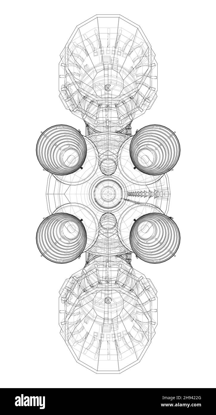 Space rocket concept outline Stock Photo - Alamy