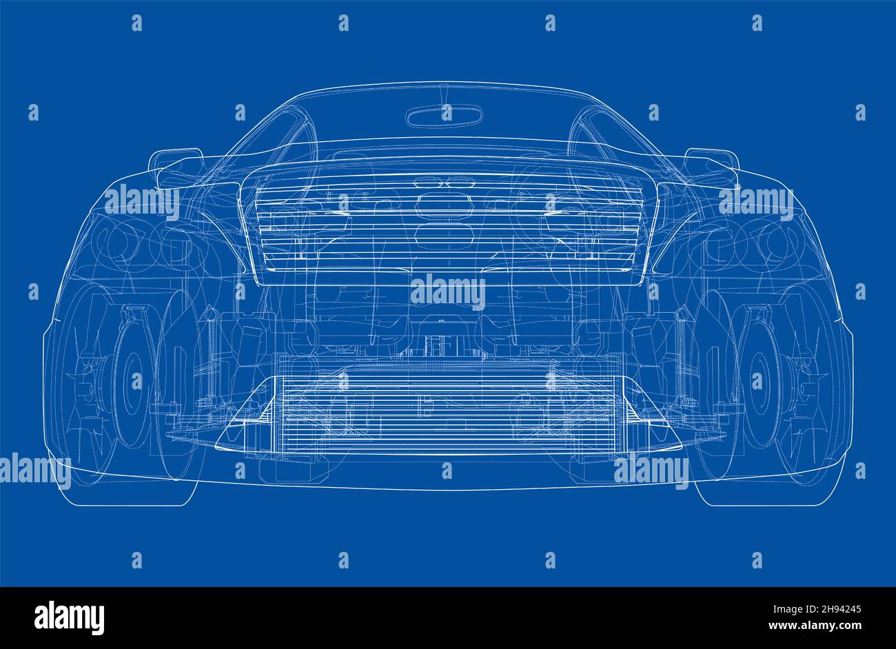 Electric Car With Chassis. 3d illustration Stock Photo - Alamy