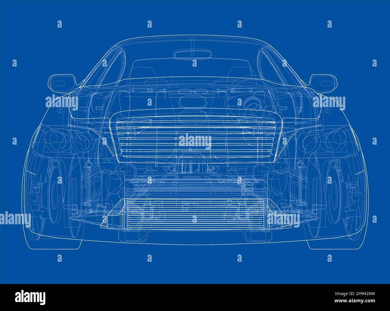 Electric Car With Chassis. 3d illustration Stock Photo - Alamy
