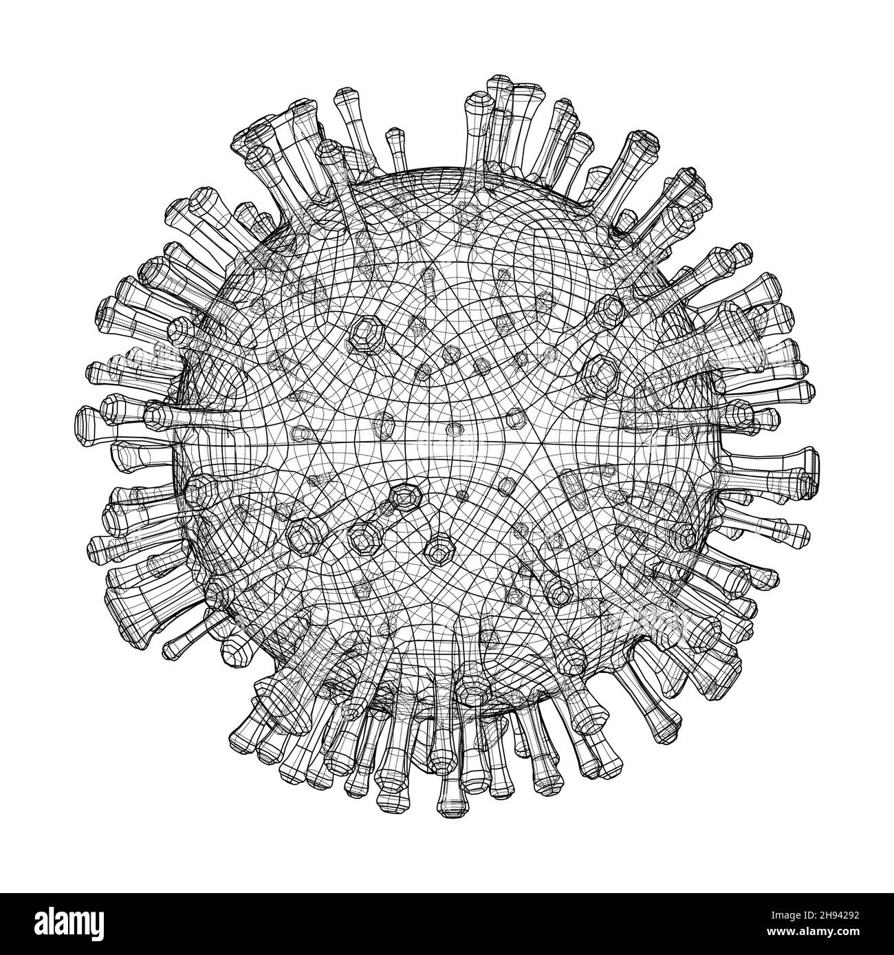 Wire-frame model of a virus Stock Photo - Alamy