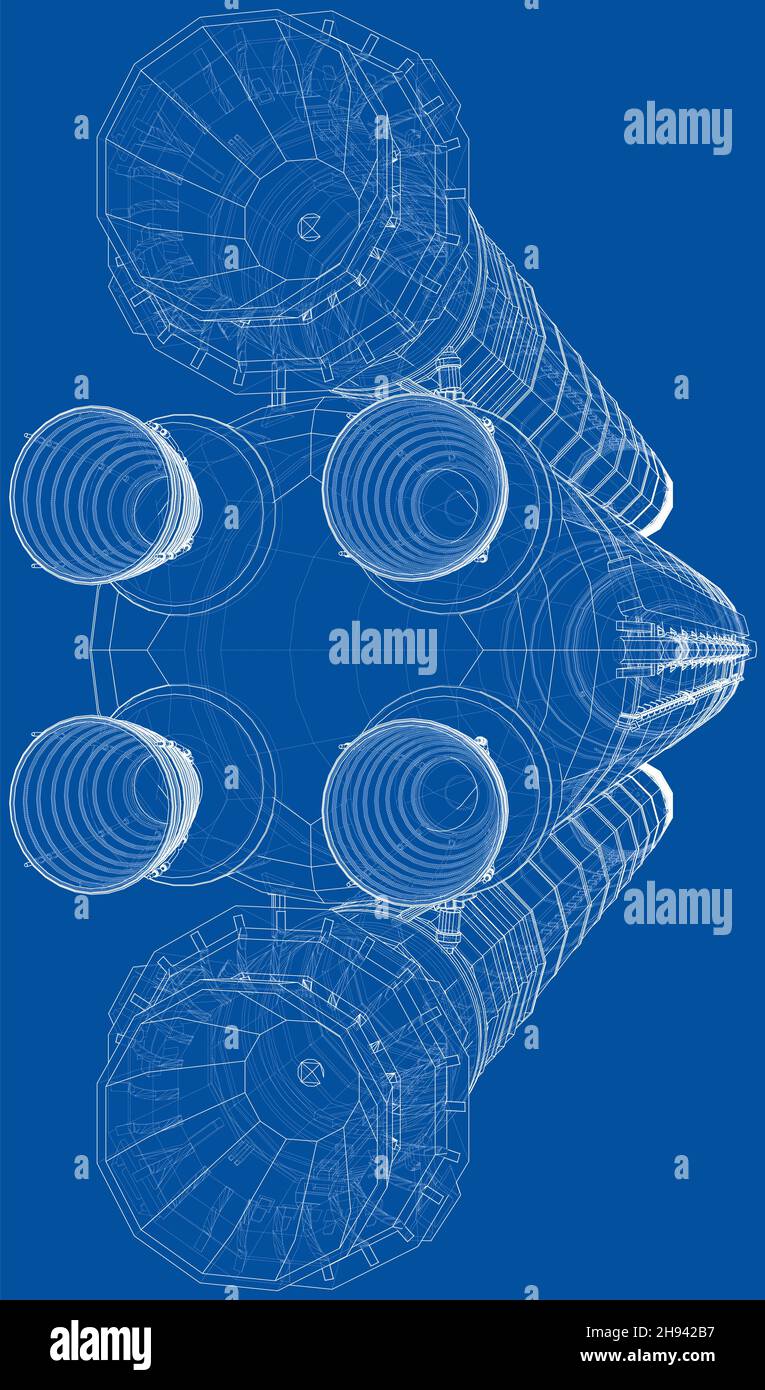 Space rocket concept outline Stock Photo - Alamy