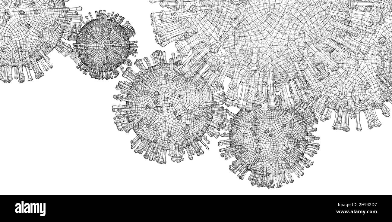 Wire-frame model of a virus Stock Photo - Alamy