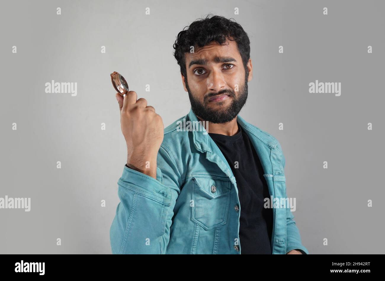 a man with watch late coming image Stock Photo - Alamy