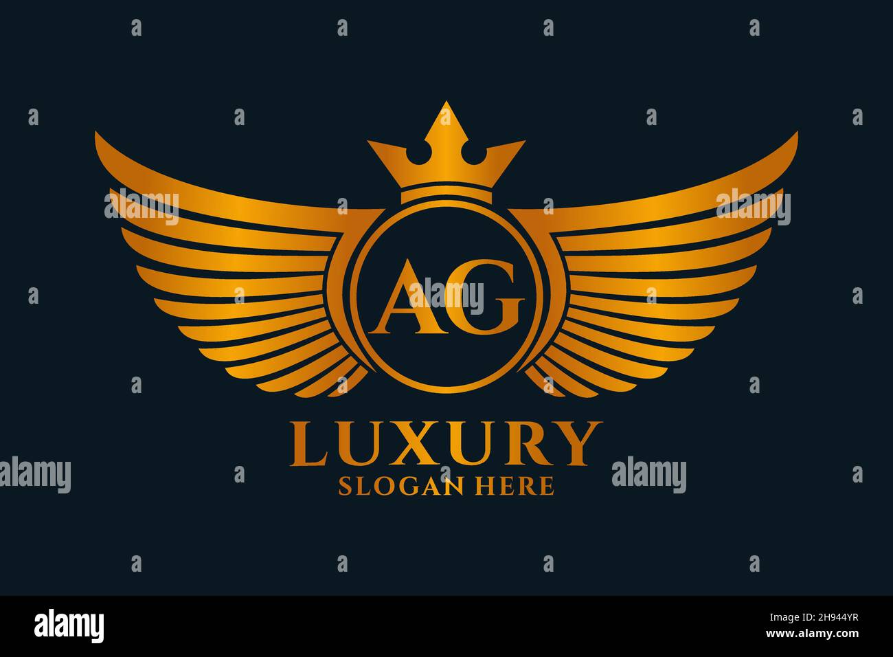 Luxury royal wing Letter AG crest Gold color Logo vector, Victory logo ...