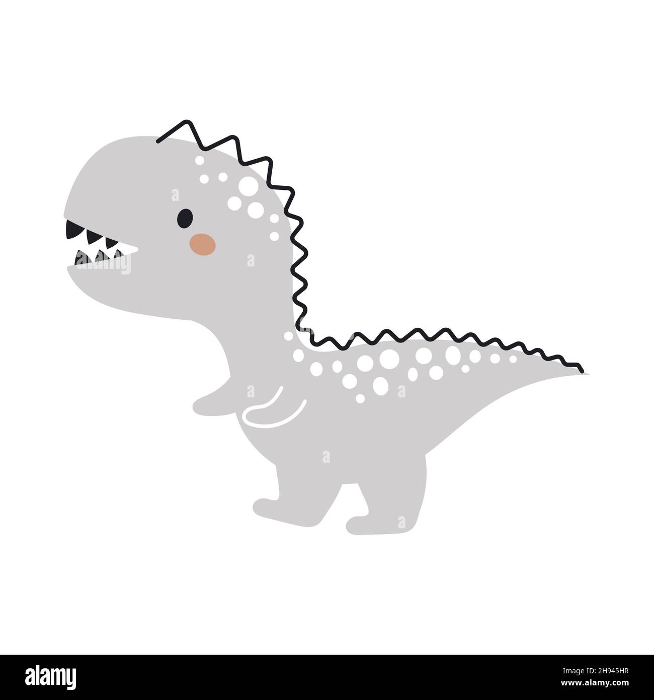 Cute grey dinosaur in scandinavian style. Funny cartoon dino for kids ...