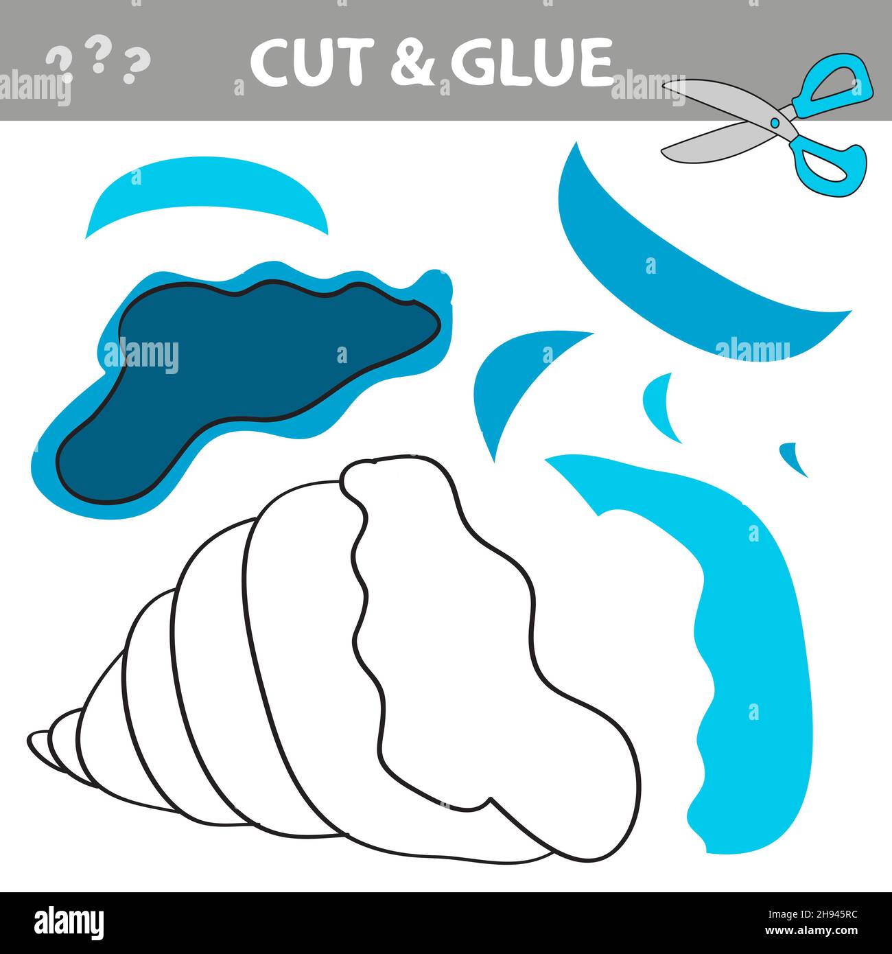 Cut and glue - Simple game for kids. Use scissors and glue and restore ...